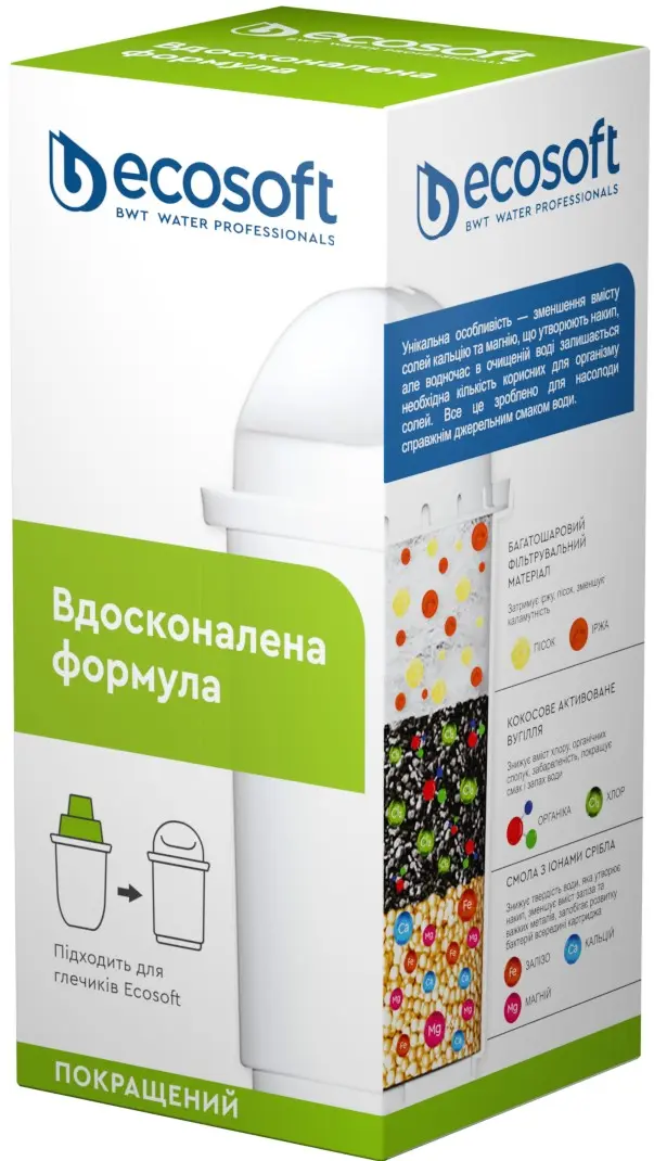 ᐉ Купити Картридж Ecosoft для фільтрів глечиків 1 шт за ціною 124 грн — замовити Картридж