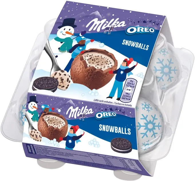 ᐉ Купити Фігурний молочний шоколад Milka Snow Balls з кремовою молочною ...